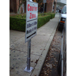 Standard 2 3/8” Bolt Down Sign Post Base – BC Site Service