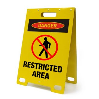 Danger Restricted Area Portable A-Frame Sign – BC Site Service