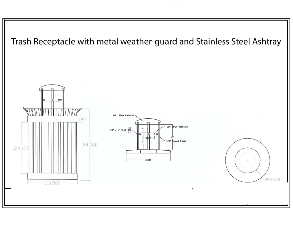 Wide Rim Steel Commercial Garbage Receptacle – BC Site Service