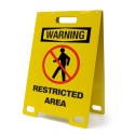 Warning Restricted Area – Portable A-Frame Sign – BC Site Service