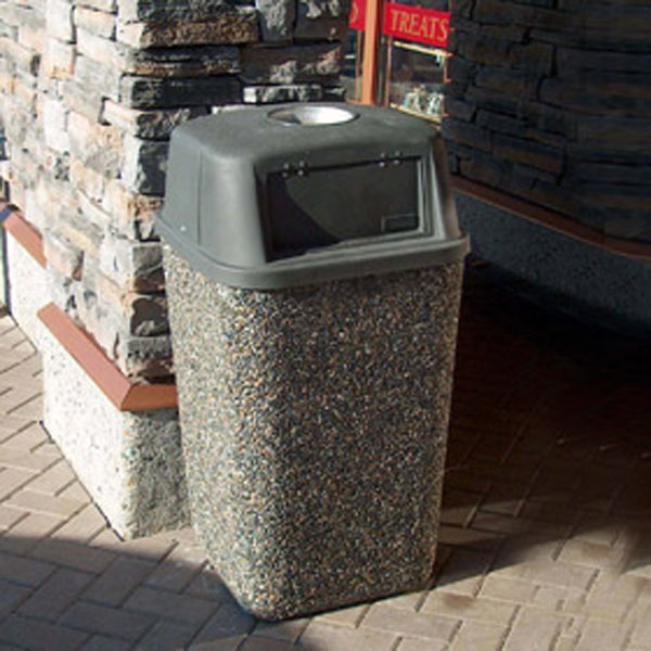 Round Corner Square Concrete Garbage Can – BC Site Service