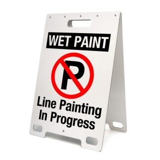 Wet Paint – Line Painting In Progress – Portable A-Frame Sign – BC Site ...