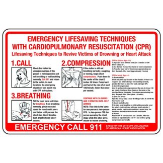 Emergency lifesaving techniques CPR sign – BC Site Service