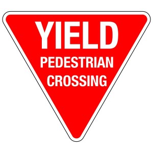 Yield Pedestrian Crossing Sign 30″ – BC Site Service