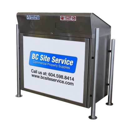 Stainless Steel 2 Slot Garbage Receptacle – BC Site Service