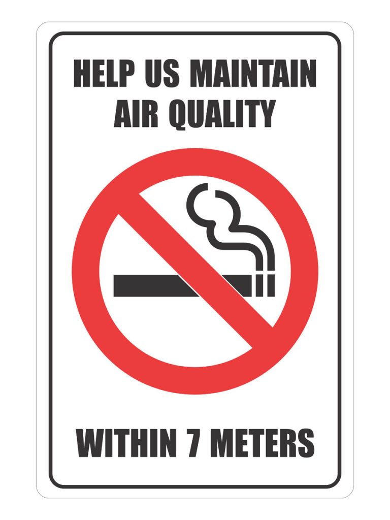 Help Us Maintain Air Quality No Smoking Sign 12″ x 18″ – BC Site Service