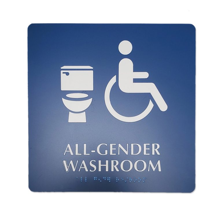 All-Gender Washroom Sign with Braille – BC Site Service