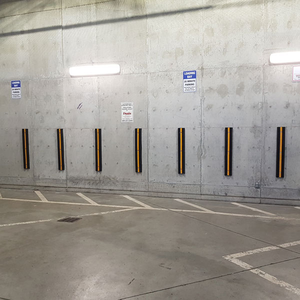 Rubber Wall Mounted Bumper – Yellow and Black – BC Site Service